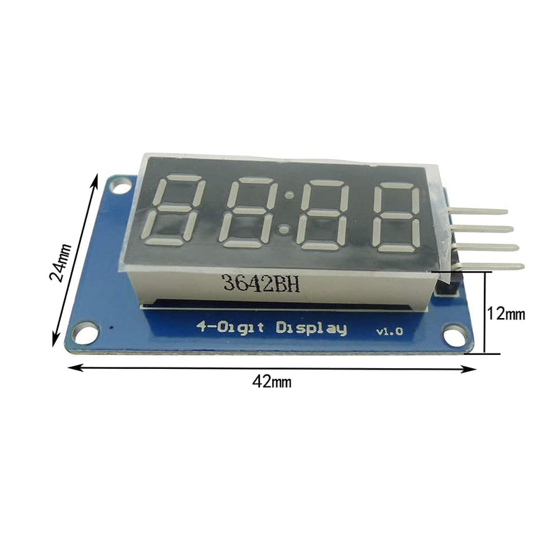 3pcs 036 Inch Led Display Module Tm1637 7 Segment 4 Bits With Clock Display Common Anode Red