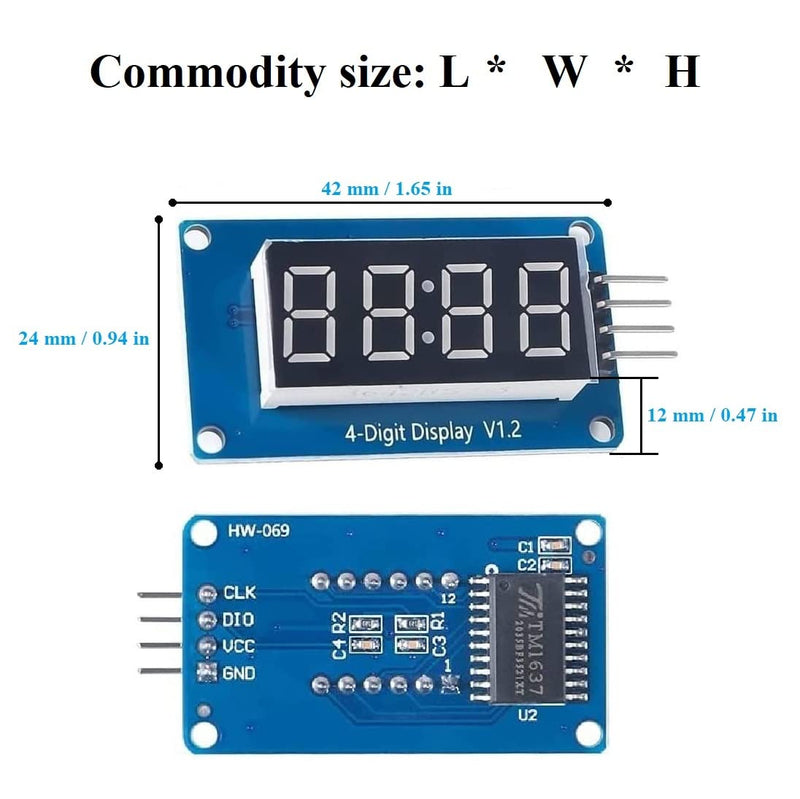 4 Digit 7 Segment Digital Tube LED Display Board for Arduino (5 Pcs) 5 Pcs | AusPower Australia