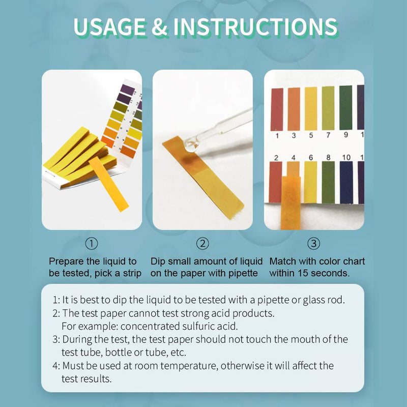 Litmus PH Test Strips 160 Strips, Professional Universal pH.1-14 Test ...