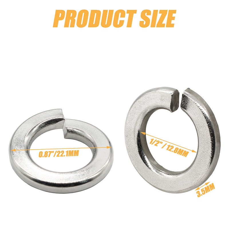 100 PCS Split Lock Washers 1/2 Inch Spring Washer 304 Stainless Steel Washer | AusPower Australia