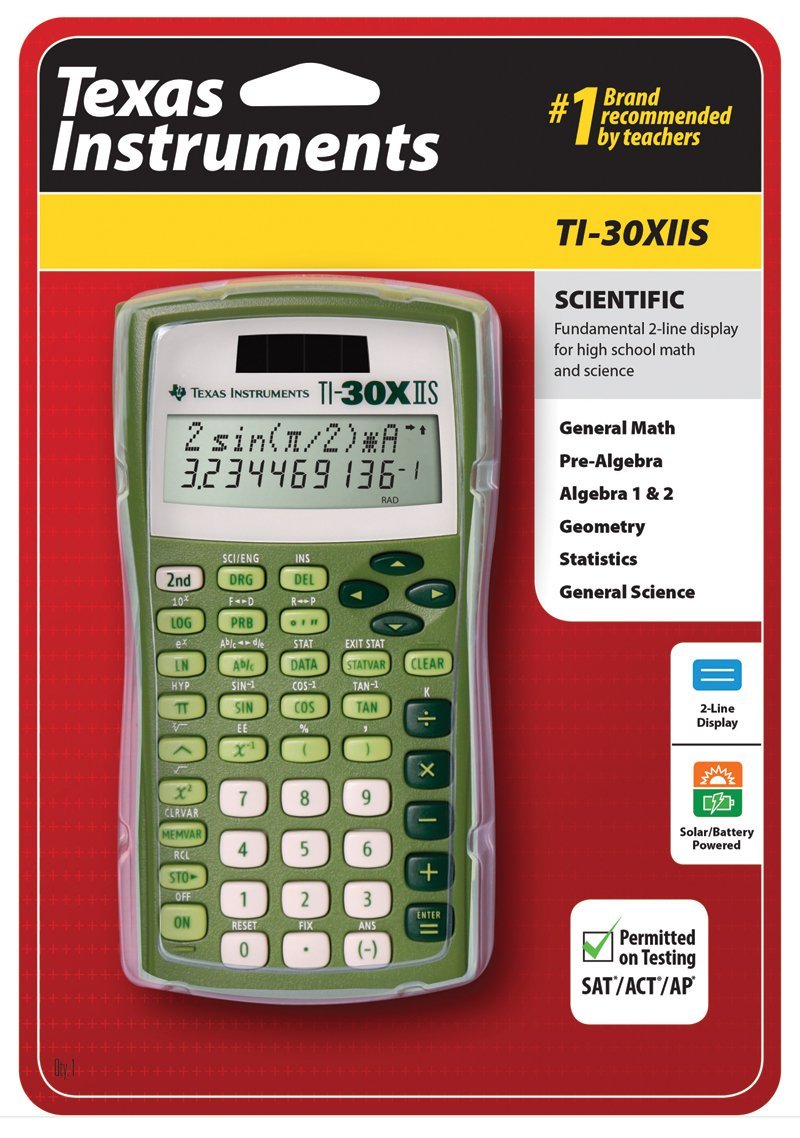 Texas Instruments TI-30X IIS 2-Line Solar/Battery-Powered Scientific ...