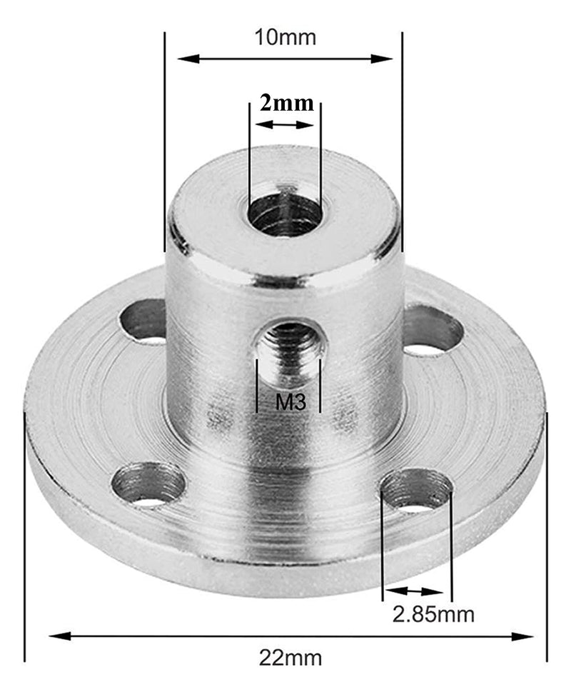 DAIER 4Pcs 2mm Flange Coupling Connector, Rigid Guide Model Coupler Accessory, Shaft Axis ...