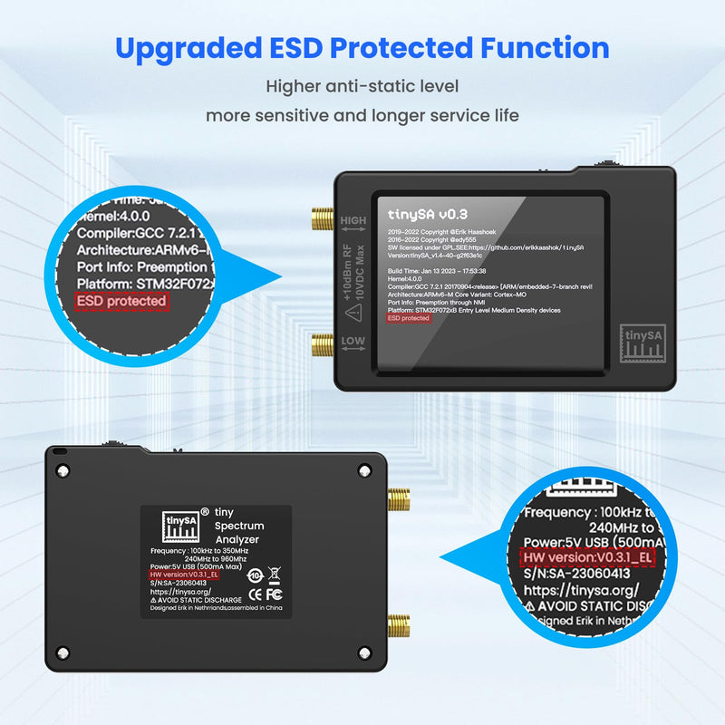 Spectrum Analyzer Upgraded V0 3 1 Portable Tinysa Spectrum Analyzer Handheld Tiny Frequency