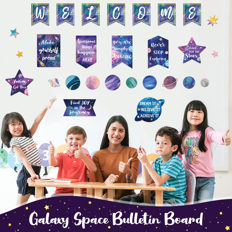 Outus 28 Pcs Outer Space Welcome Bulletin Board Posters Decor Set ...