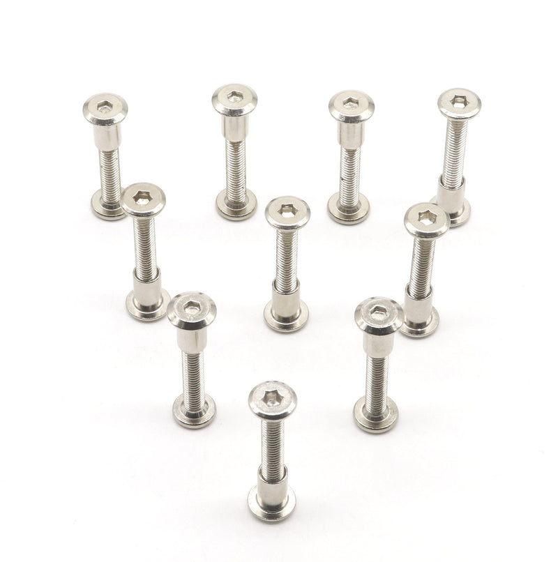 binifiMux 10-Pack M6-1.0 x 35mm Rivet Countersunk Hex Head Socket Cap Bolt and Barrel Nut for ...