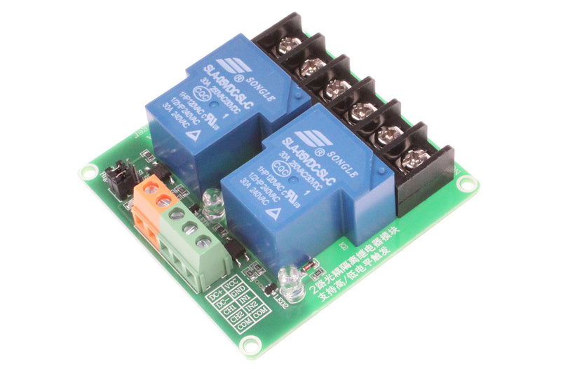 NOYITO 30A 2-Channel Relay Module High Low Level Trigger with Optocoupler Isolation Load DC 30V ...