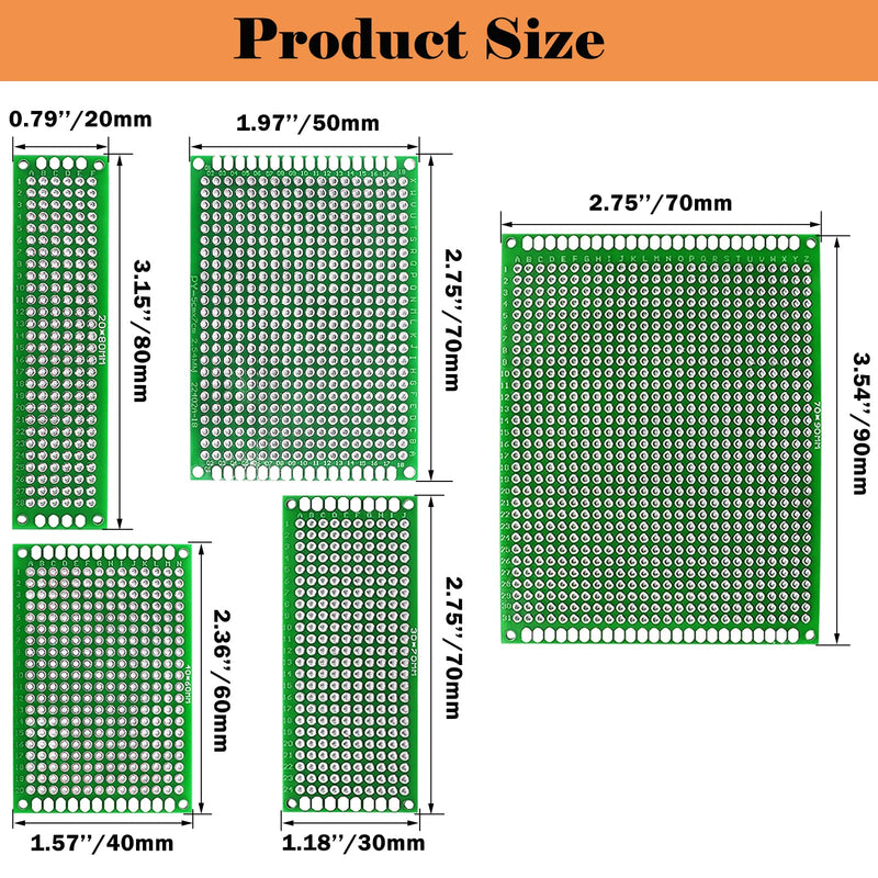 5 Sizes Double Sided PCB Board Kit for DIY Soldering and Electronic Project Circuit Board ...