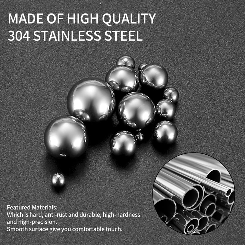 600 Pcs Metric Precision Steel Bearing Balls, Assorted Stainless Steel Loose Bicycle Bearing ...