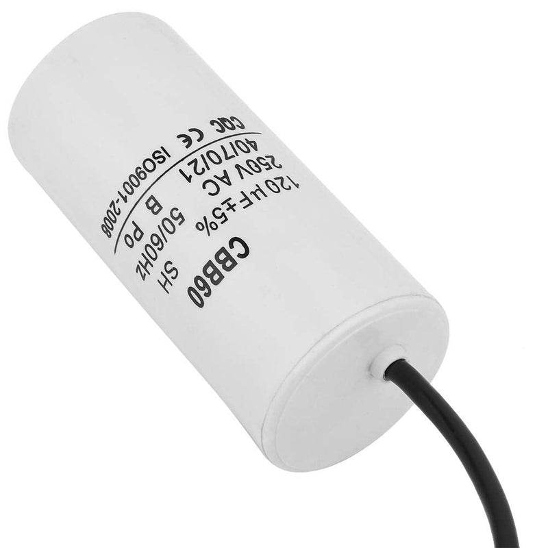 Vikye CBB60 Run Capacitor 250V AC 120uF 50/60Hz with Wire Lead Run Round Capacitor for Motor Air ...