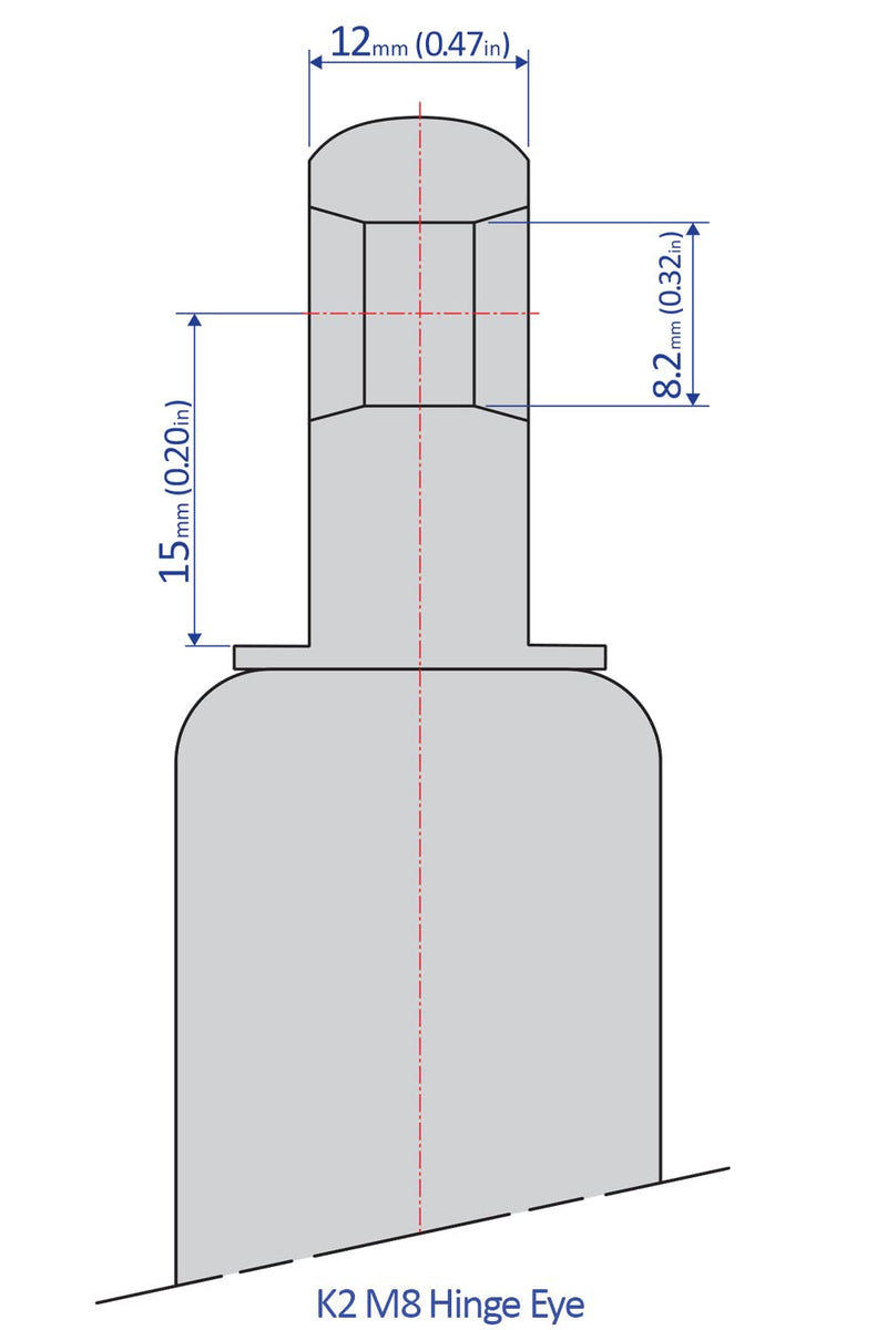 Bansbach - 555 Easylift K2, M8 Aluminum Hinge Eye | AusPower Australia
