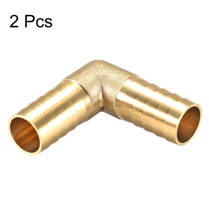 uxcell 19mm Barb Brass Hose Fitting 90 Degree Elbow Pipe Connector Coupler Tubing 2pcs ...