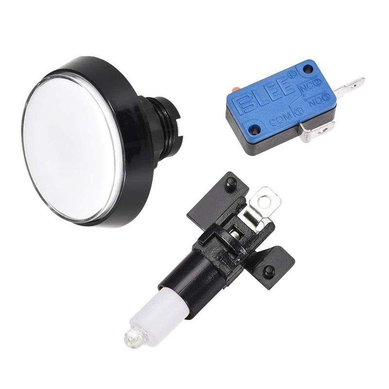 uxcell Game Push Button 60mm Round 12V LED Illuminated Push Button Switch with Micro Switch for ...