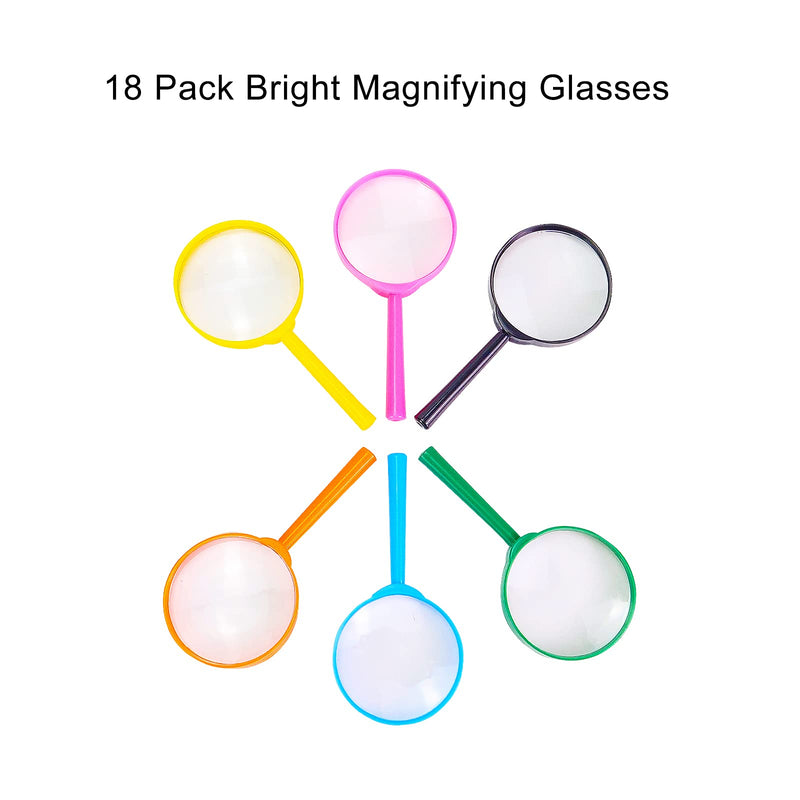 Magnifying Glass Kids Plastic Magnifier 18 Pack Hand Lens Mini Handheld ...