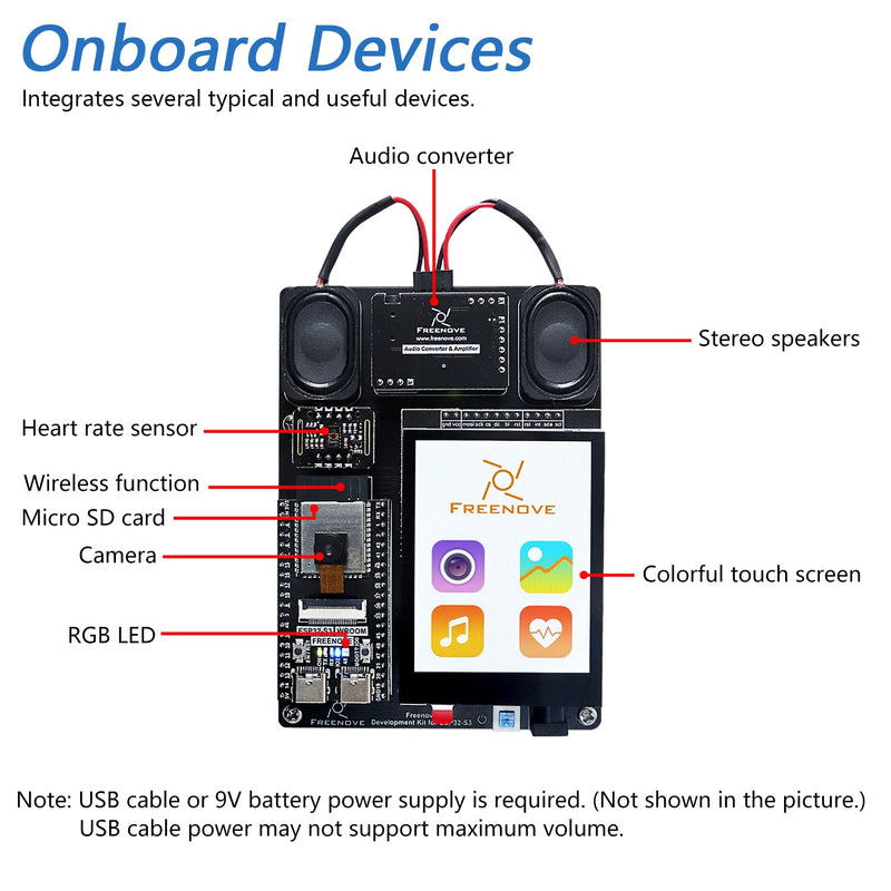 Freenove Development Kit for ESP32-S3 (Compatible with Arduino IDE), Onboard Camera Wireless ...