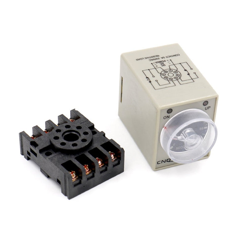 Time Relay, 220VAC AH3-3 50/60HZ Power On Delay Timer Delay Time Relay ...