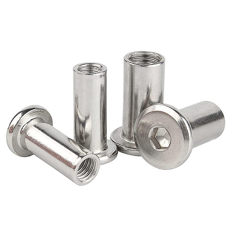 Stainless Steel Lock Nuts - M6 M8 Internal Thread Hex Socket Barrel ...