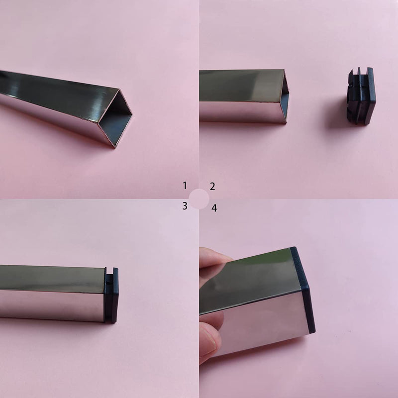 4 Pack 2'' Inch End Cap Square Tubing Black Plastic Plug,Tubing Post ...