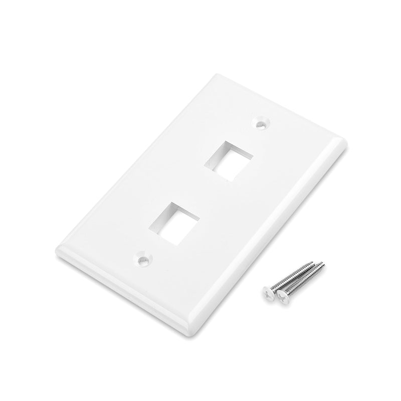 Cable Matters 10-Pack Low Profile 2-Port Keystone Jack Wall Plate, RJ45 ...