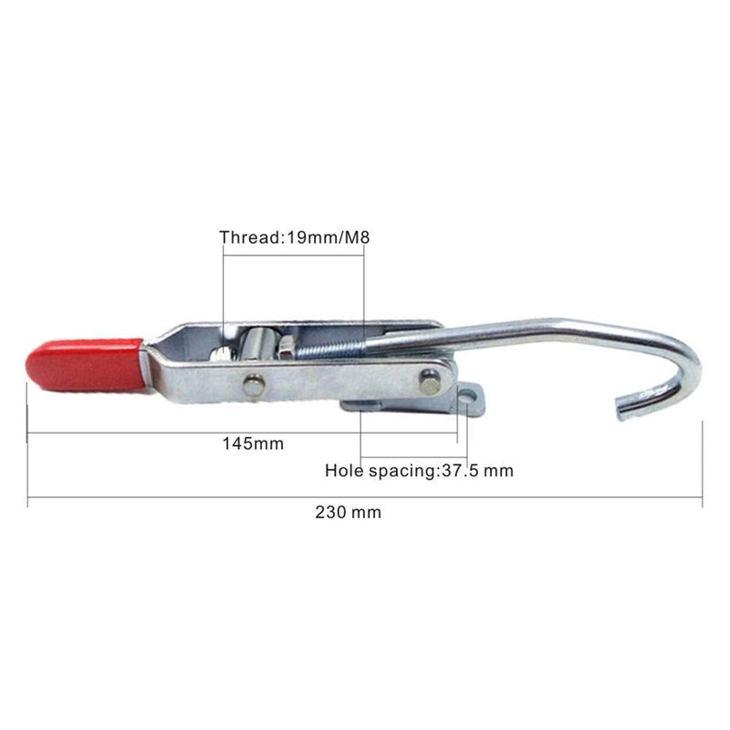 J Hook Type Toggle Clamp 2pcs 170kg/375 lbs Holding Capacity Quick ...