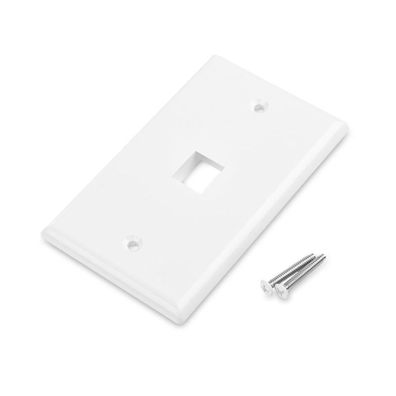 Cable Matters 10-Pack Low Profile 1-Port Keystone Jack Wall Plate, RJ45 ...