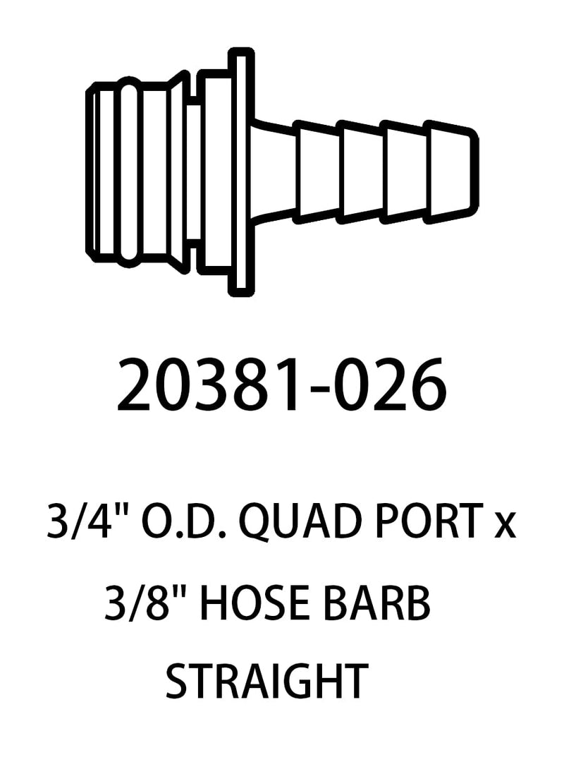 Quad Port Fittings for Quad Water System Pump (3/8" Hose Barb ...