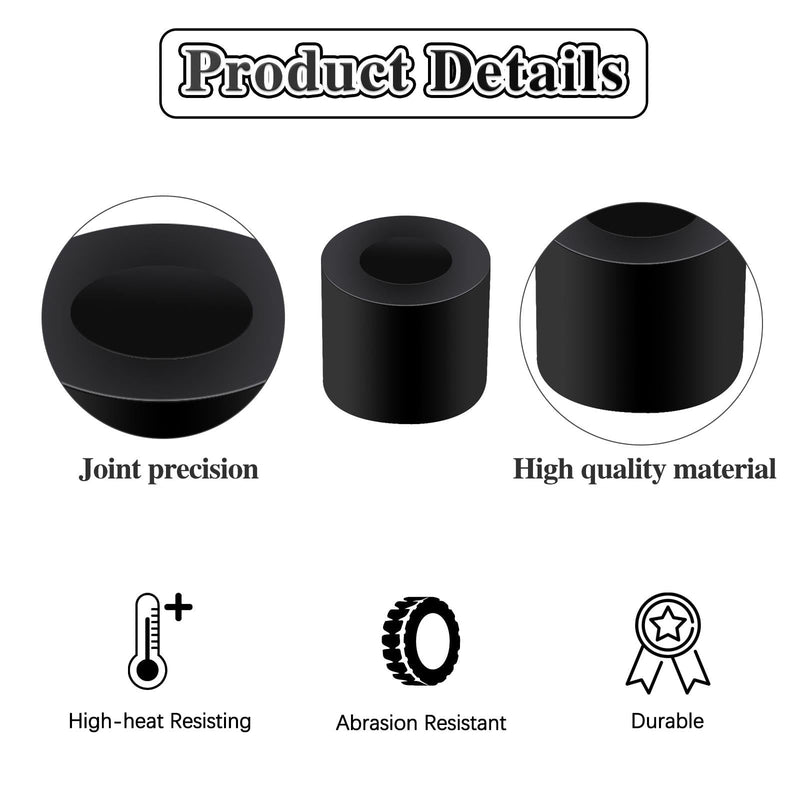 10 Pack Round Rubber Spacers 1" OD x 3/8" ID x 1" Inch Thickness Black ...