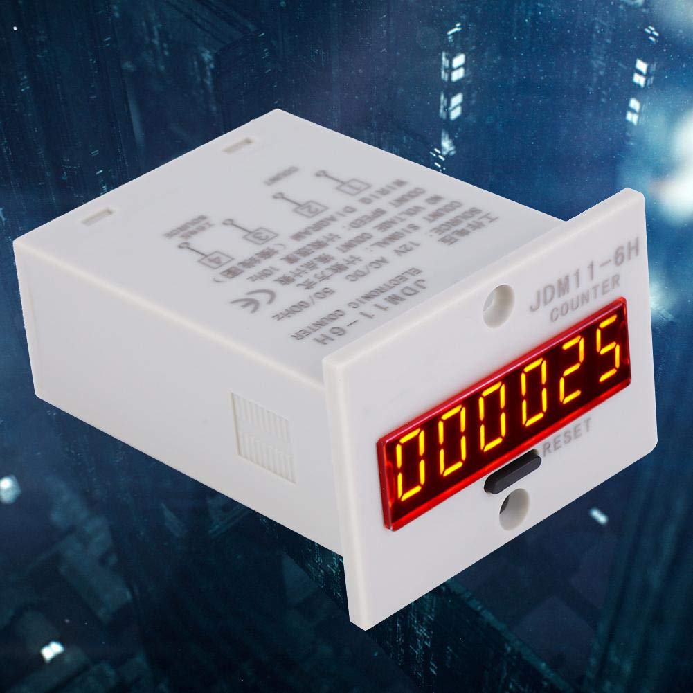 Electronic Counter JDM11-6H No Voltage Meter 6 Digit Electronic LED Digital Display Counter ...
