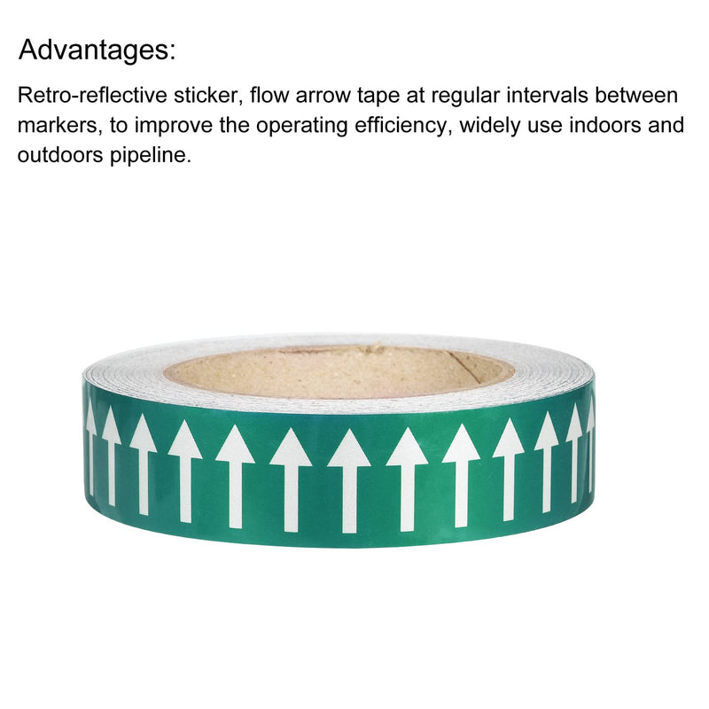 PATIKIL White on Green Color Arrow Tape Vinyl Stickers Arrow Labels ...