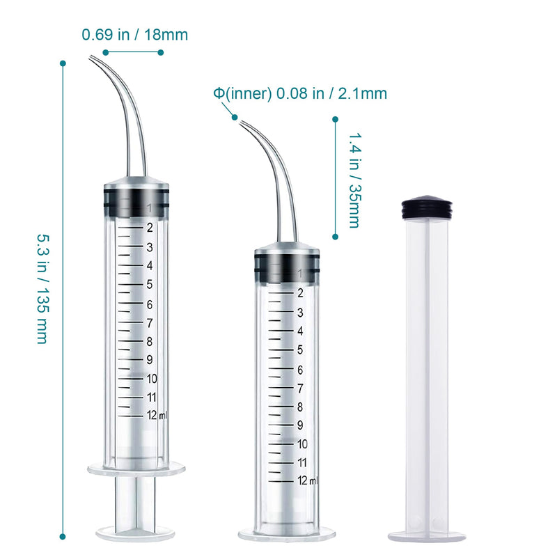 21Pack 12ml Syringe Without Needle - Plastic Syringes Separate Sterile ...