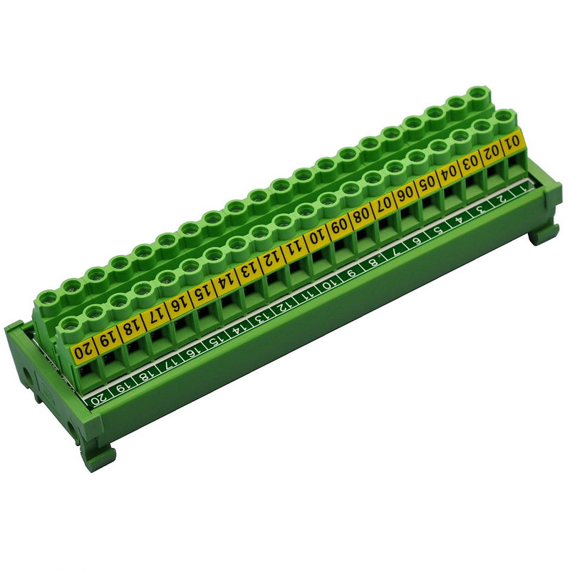 Electronics-Salon DIN Rail Mount 20 Position 30A / 300V Screw Terminal ...