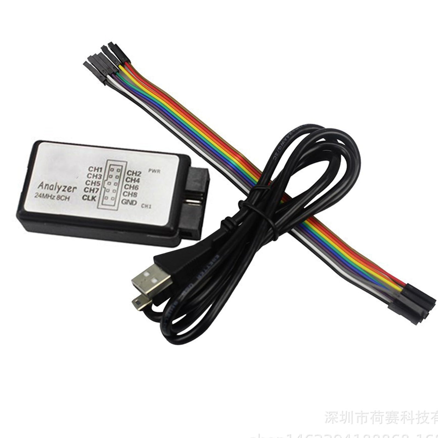 Logic Analyzer 8 CH USB Logic Analyzer Device with USB Cable 24MHz 8 ...