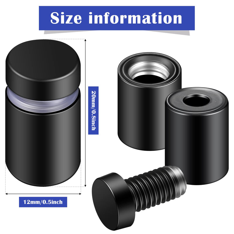 0.5 x 0.8 Inch Stainless Steel Standoffs Matte Black Standoffs Pack ...