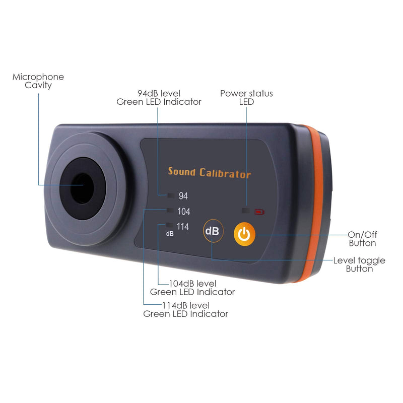 Sound Level Calibrator Precise Decibel Meter Calibrator 94dB & 104dB ...