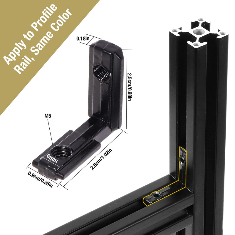 22Pcs 2020 Aluminum Extrusion Connectors 3-Way End Corner Bracket ...