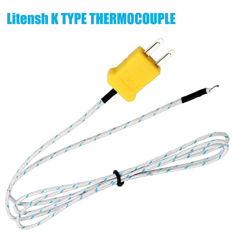 Litensh Pack of 5 K-type thermocouple probe temperature sensor ...