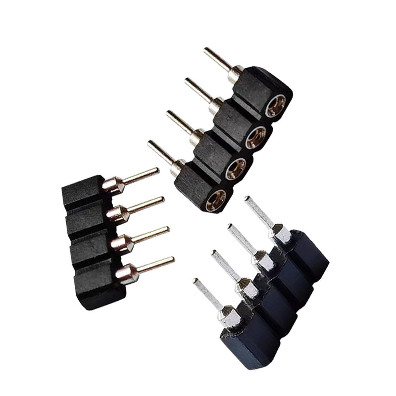 4P Round Female Socket Pin Header Strip 2.54mm 1x4P Single Row Straight ...