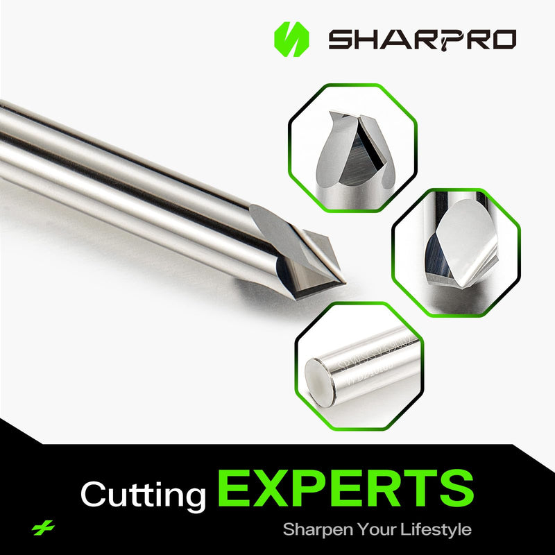 90 Degree V-bit 1/4 Inch Shank Carbide Chamfer End Mill 2 Flute CNC V ...