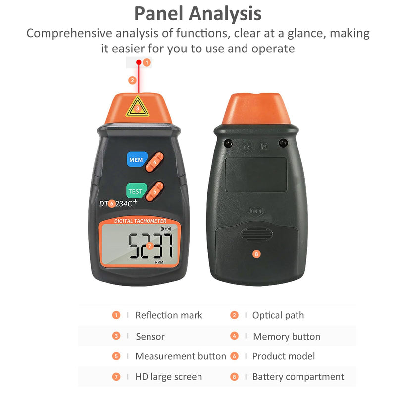 Digital Speedometer DT-2234C + Non-Contact Tachometer Mini LCD Photo ...