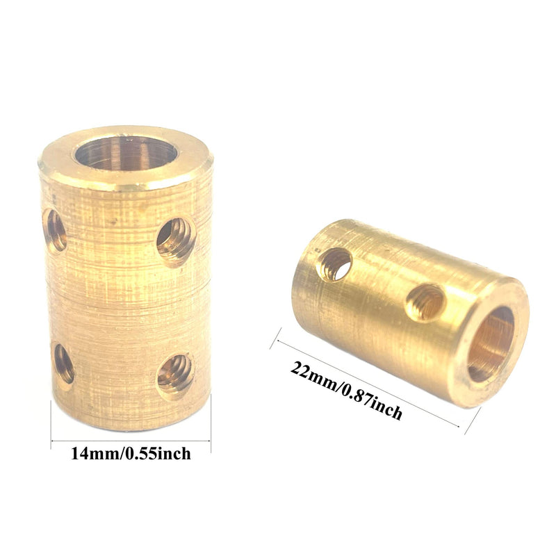 5Pcs 6mm to 6mm Brass Rigid Motor Shaft Coupling Coupler Transmission ...