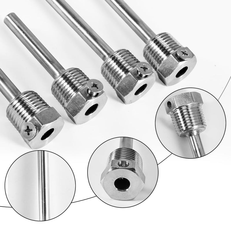 Thermowell Stainless Steel Immersion Sleeve, 8 x 50 mm Immersion ...