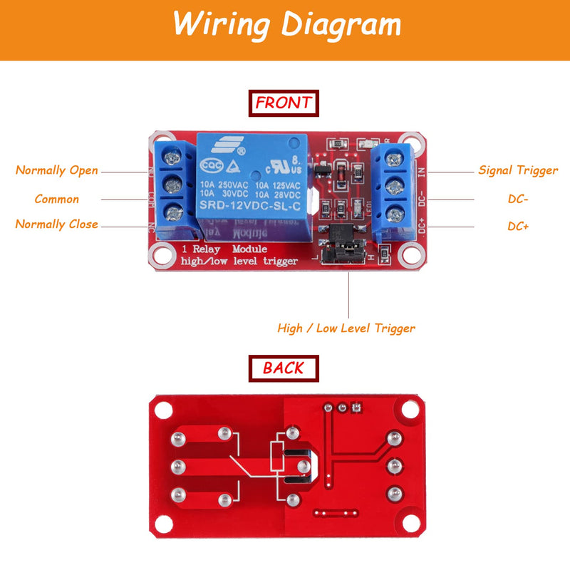 1-Channel 12V Relay Module with optocoupler Isolation Supports high and ...