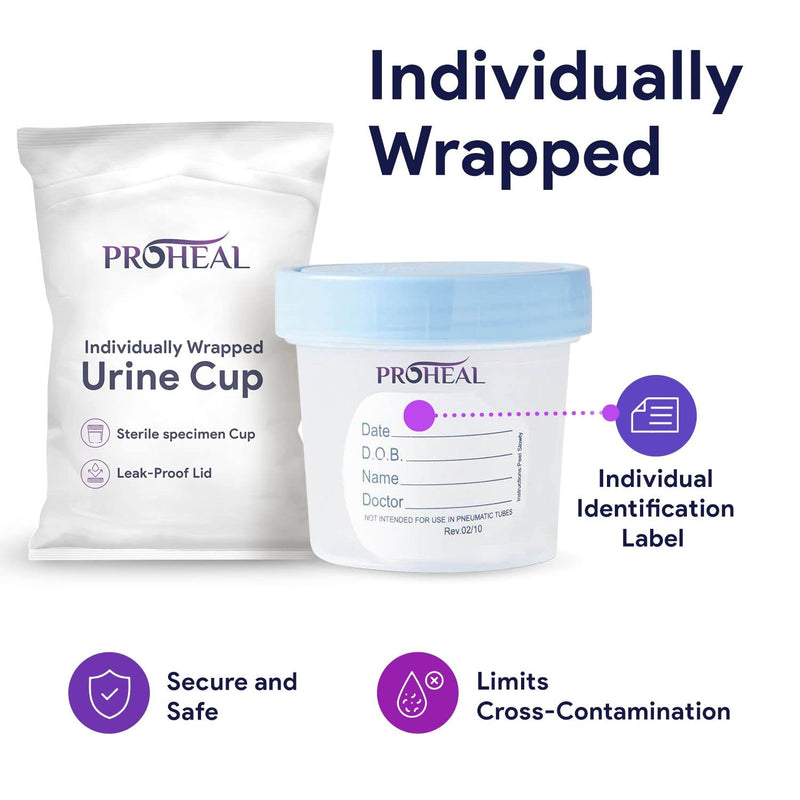 Sterile Urine Specimen Cups with Lids (2PK)- 4 oz. Sample Urine Cups ...