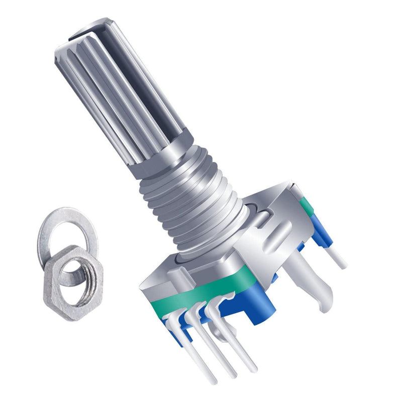 6Pcs 360° Rotary Encoder with Push Button 5 Pins and Knob Cap ...