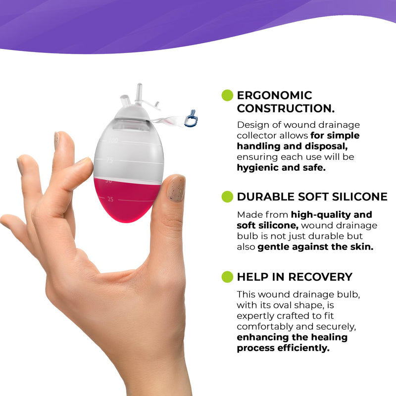 AMZ Wound Drainage Bulb 100 ML. Oval Shape Silicone Bulb Evacuator ...
