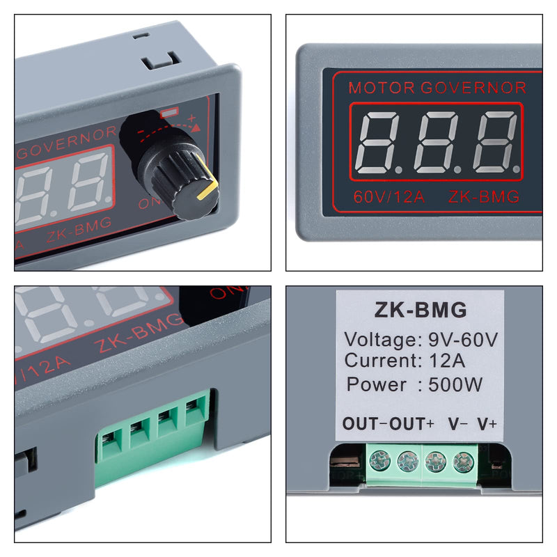 ZK-BMG DC Motor Speed Controller, DC Motor Controller 9V-60V/12A/500W ...