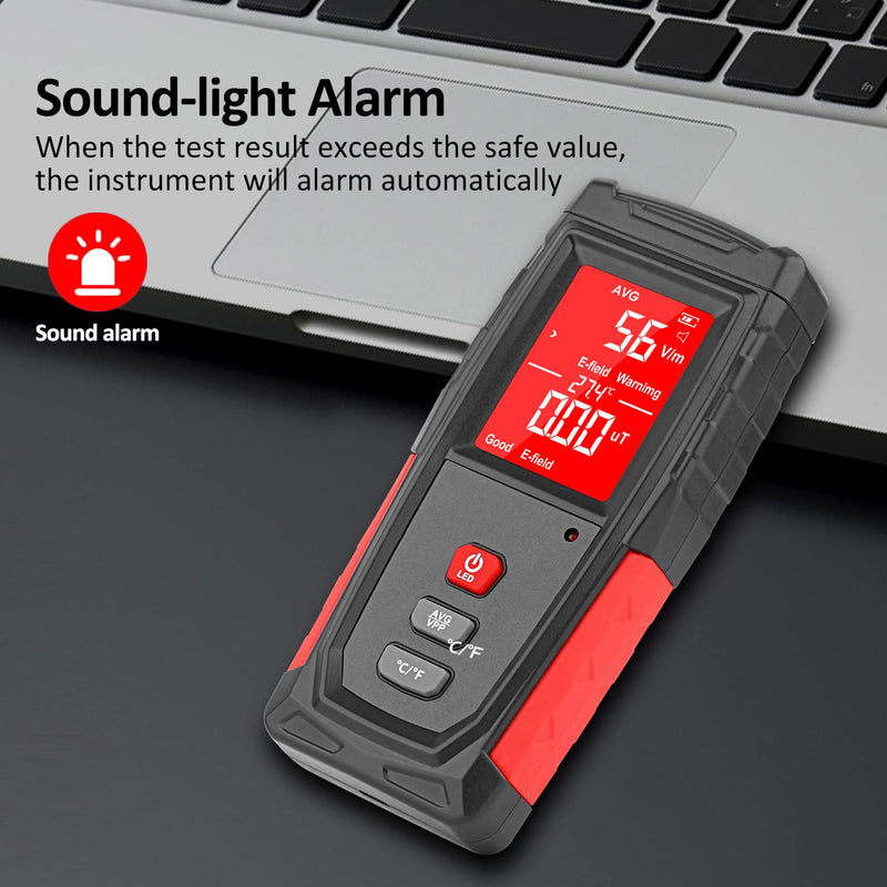 EMF Meter, XRCLIF Digital Electromagnetic Radiation Detector, Handheld ...