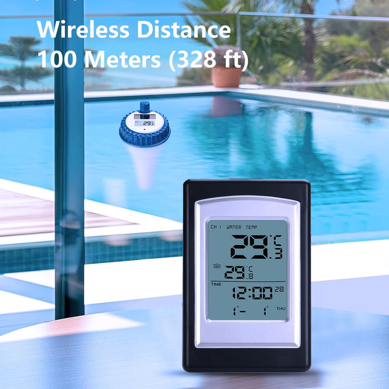Pool Wireless Digital Thermometer, Outdoor Solar Pool Thermometer ...
