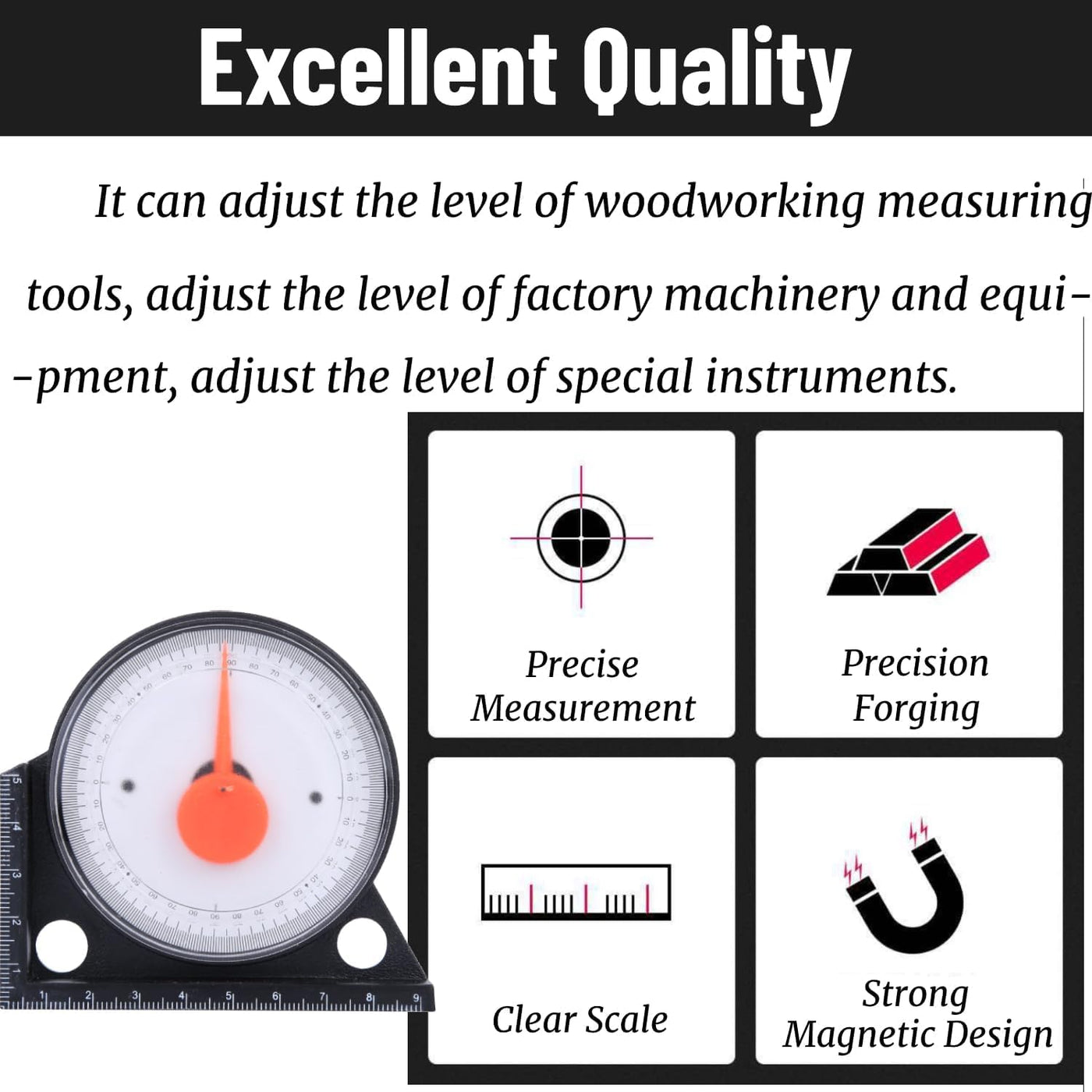 Inclinometer, Mini Inclinometer Gauge, Multifunctional Plastic ...