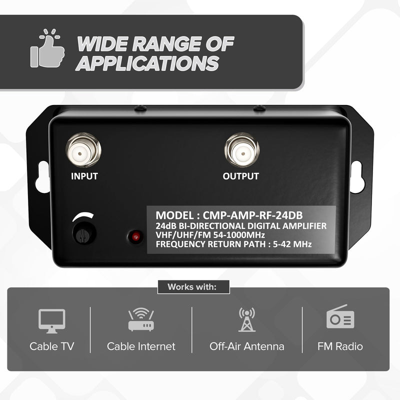 THE CIMPLE CO 24db Distribution Amplifier | Digital TV Antenna Booster ...