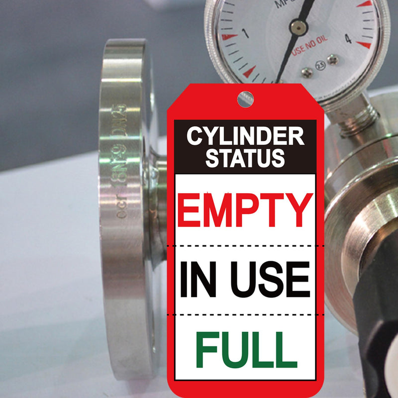 50 Pack Gas Cylinder Status Tags 5.75 x 2.875 Inch Cylinder Helium ...
